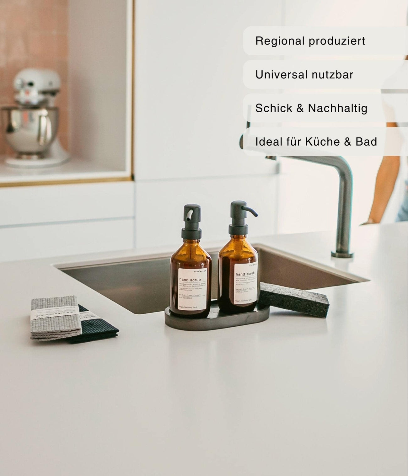 Geschirrspülset: Spülmittel, Handseife, Deko-Tablett (3-teiliges Set)